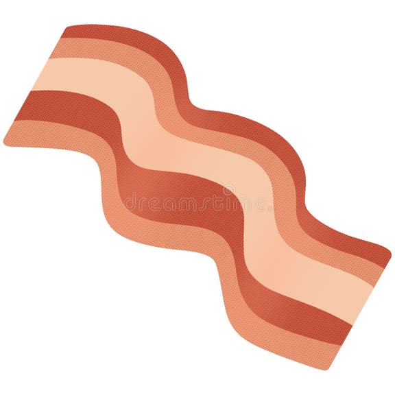 Simple Bacon Cartoon Illustration for Preschool Breakfast, Cute Cartoon ...