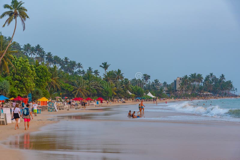 Mirissa, Sri Lanka, January 22, 2022: Mirissa Beach during Sunse ...