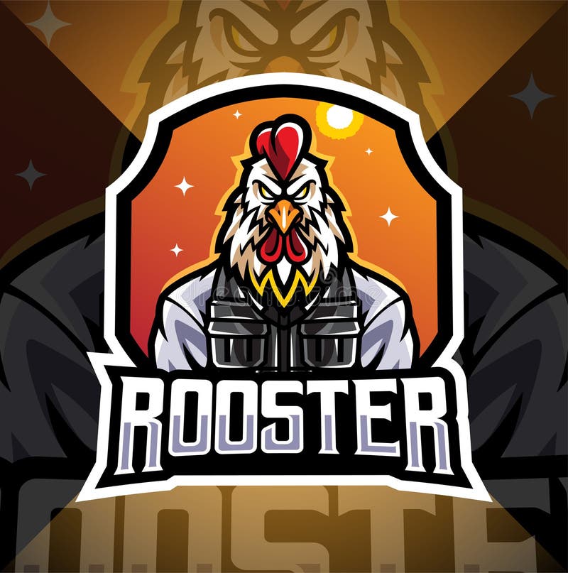 Rooster Esport Mascot Logo Design Stock Vector - Illustration of club ...