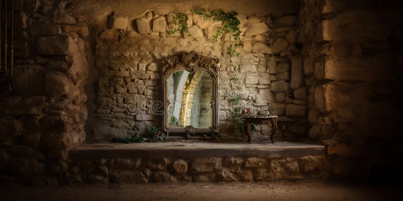 Mirror in an Ancient Castle , Concept of Reflection Stock Photo - Image ...