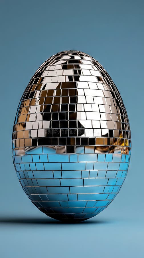 A Mirror Ball on a Blue Background Stock Illustration - Illustration of ...