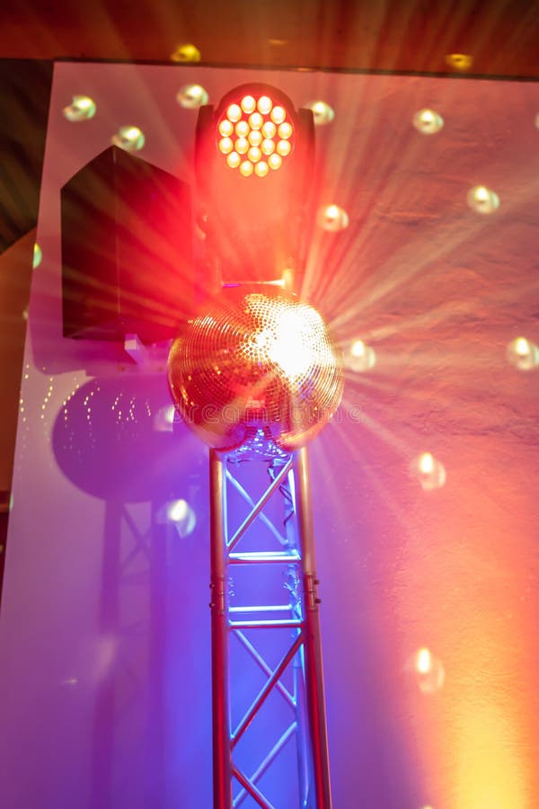 Mirror Ball Disco Lights Club Dance Party Glitter Background Stock ...