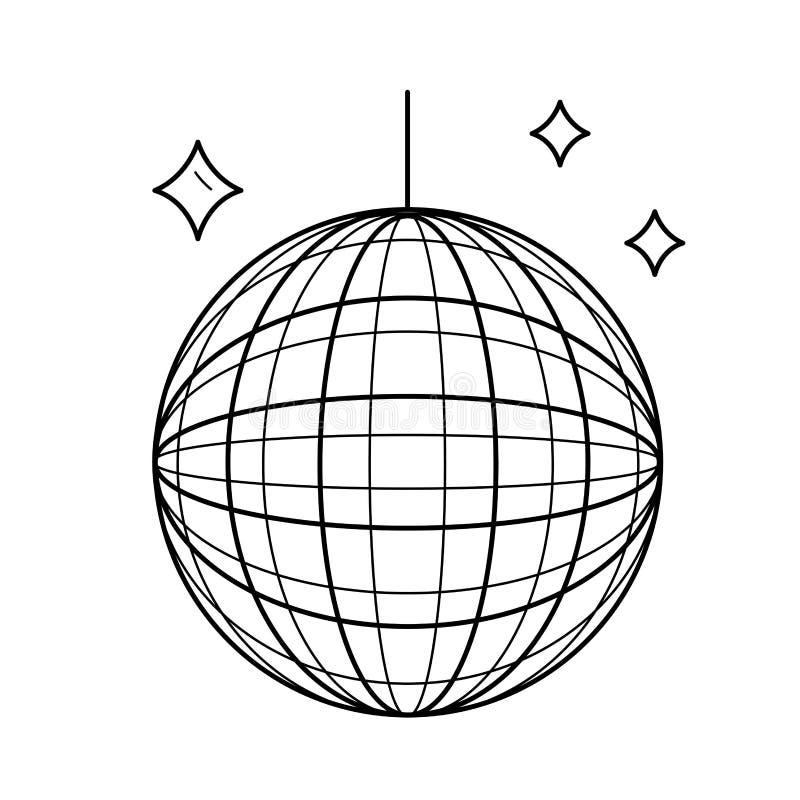 Mirror ball line icon. stock vector. Illustration of club - 113111201