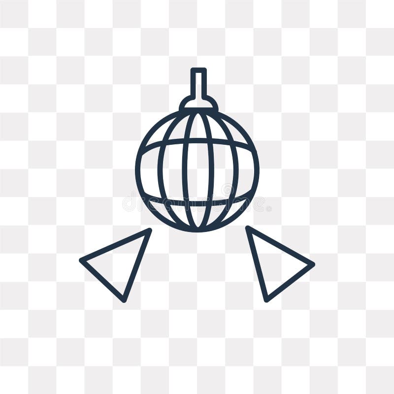 Mirror Ball Vector Icon Isolated on Transparent Background, Line Stock ...