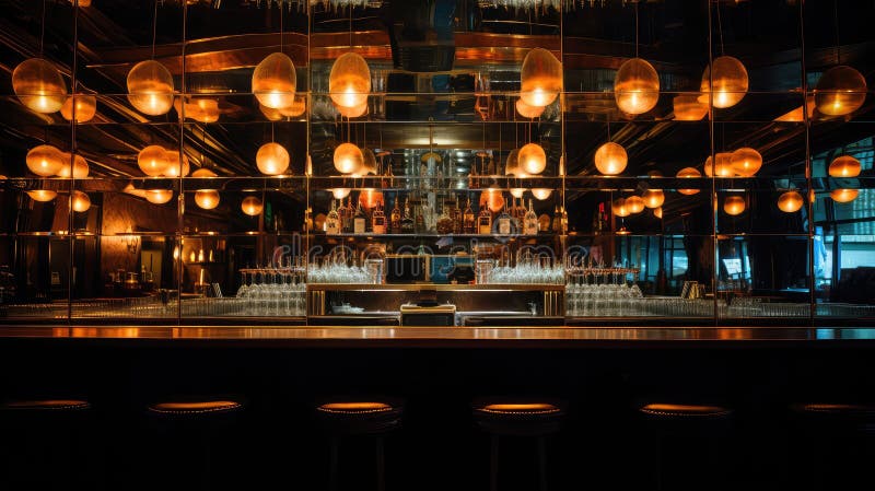 Mirror bar lights stock illustration. Illustration of generated - 321051213