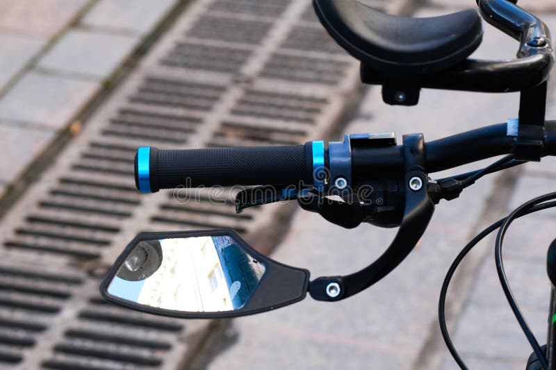 Mirror on a handle bar stock photo. Image of mirror - 344565652