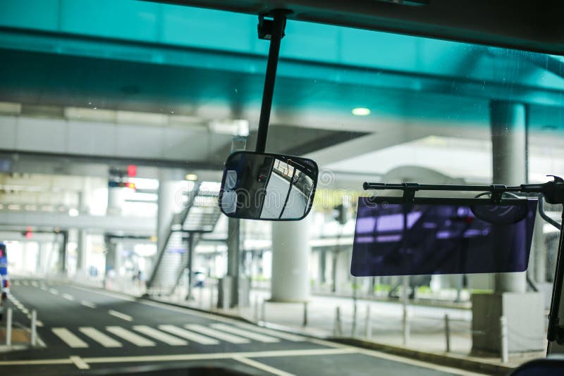Mirror of the bus stock image. Image of ride, road, route - 154140481