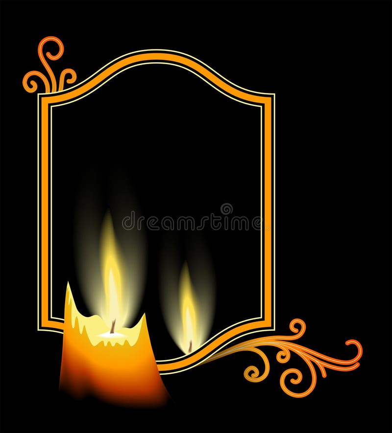 Mirror and candle stock vector. Illustration of element - 26225038