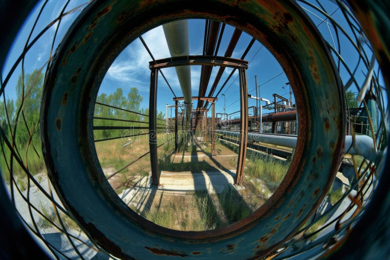 A Mirror Captures the Reflection of a Train As it Travels on the Tracks ...