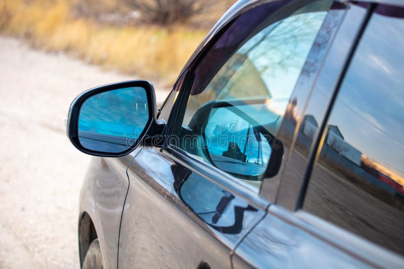 Mirror on the Car in the Morning. Background Stock Photo - Image of ...