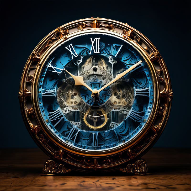 A Mirror and a Clock Morphed Together Creating a Time Stock Image ...