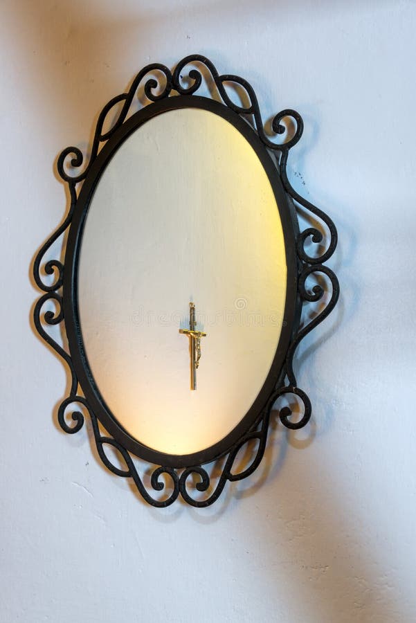 Mirror and Cross stock photo. Image of christian, reflection - 76253548