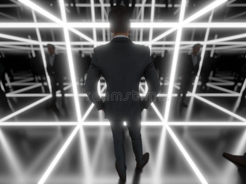 In a mirror cube stock illustration. Illustration of glowing - 313918552