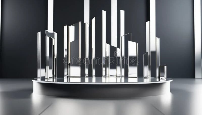 Mirror 3d podium display stock illustration. Illustration of iron ...