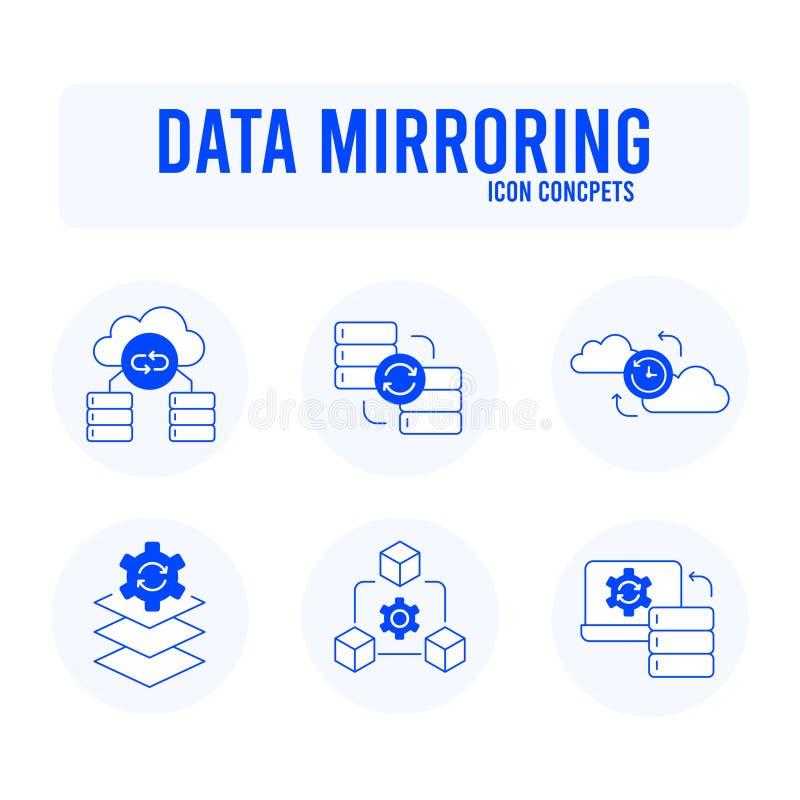 Mirror Data Icon. Data Duplication Symbol. Redundant Data Illustration ...