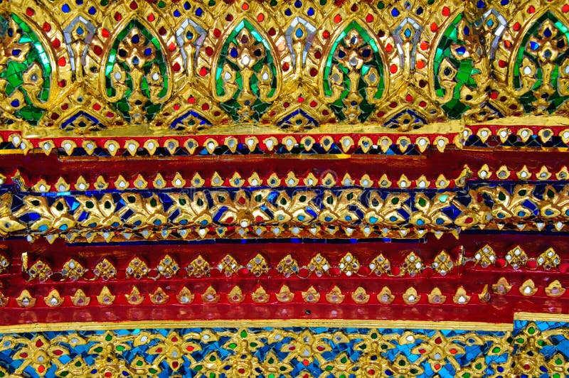 Mirror Decoration of Thai Classic Style Stock Photo - Image of close ...