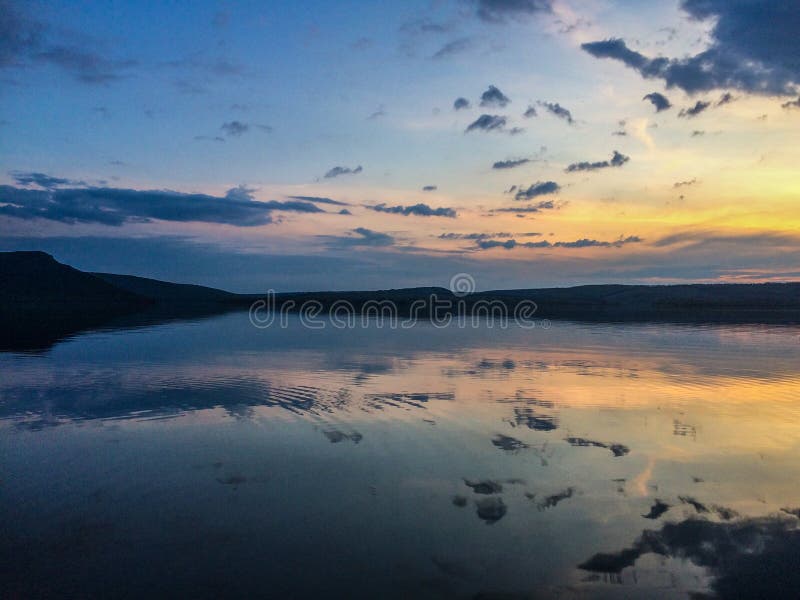 Mirror Dramatic Sunset Over Lake Stock Photo - Image of nature, sunny ...