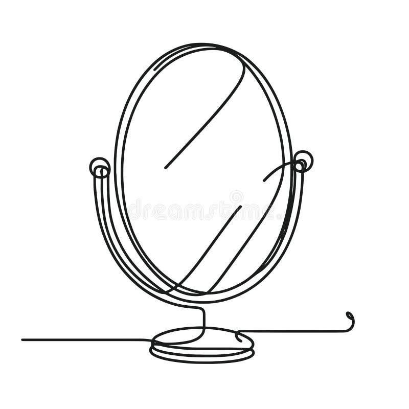 A Mirror is Drawn in a Lineart Style Stock Illustration - Illustration ...