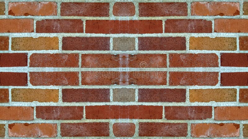 Mirror Effect on a Brick Wall Stock Photo - Image of orange, rustic ...
