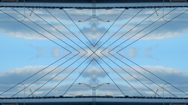 Mirror effect of a bridge stock illustration. Illustration of exterior ...