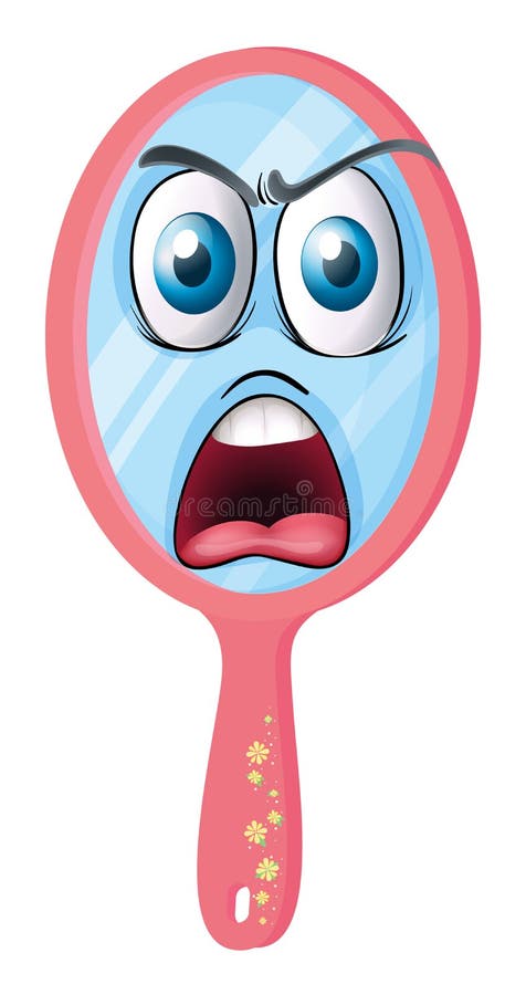 A mirror with face stock vector. Illustration of mood - 32732676