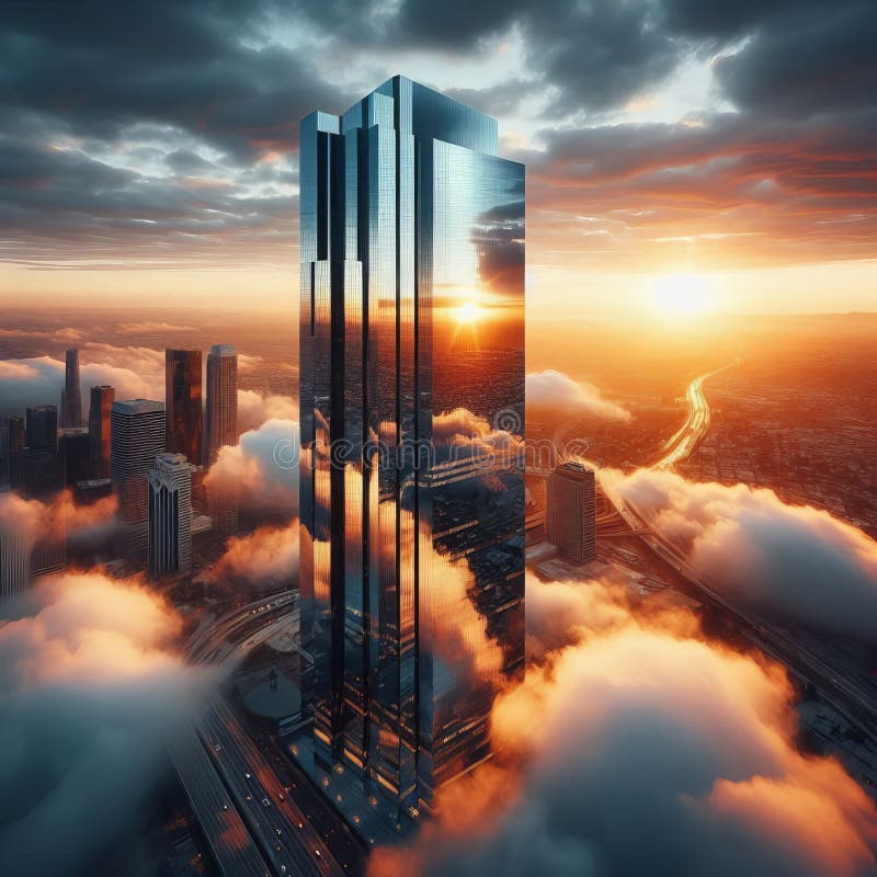Mirror Finished Tower â€ a Fully Reflective Skyscraper Perfec Stock ...