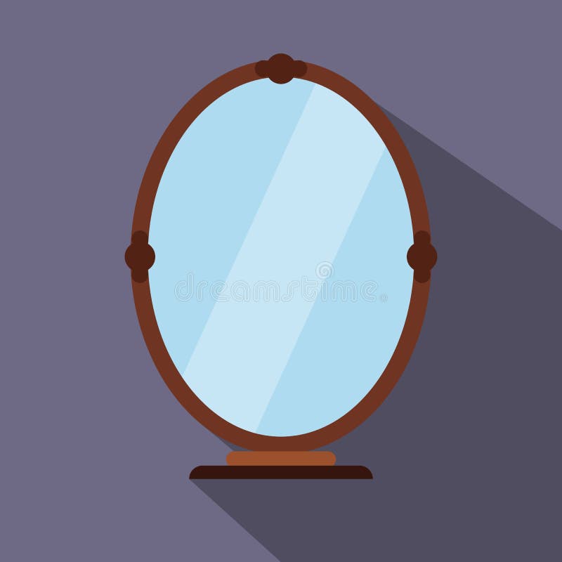 Mirror flat icon stock vector. Illustration of handle - 79627186