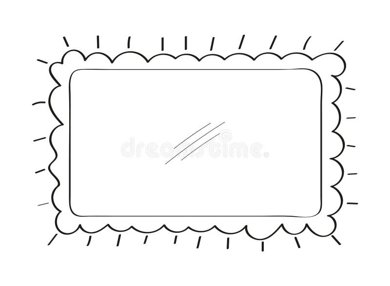 Mirror Frames in Doodle Style. Vintage Image Frame Han Drawn Labels ...