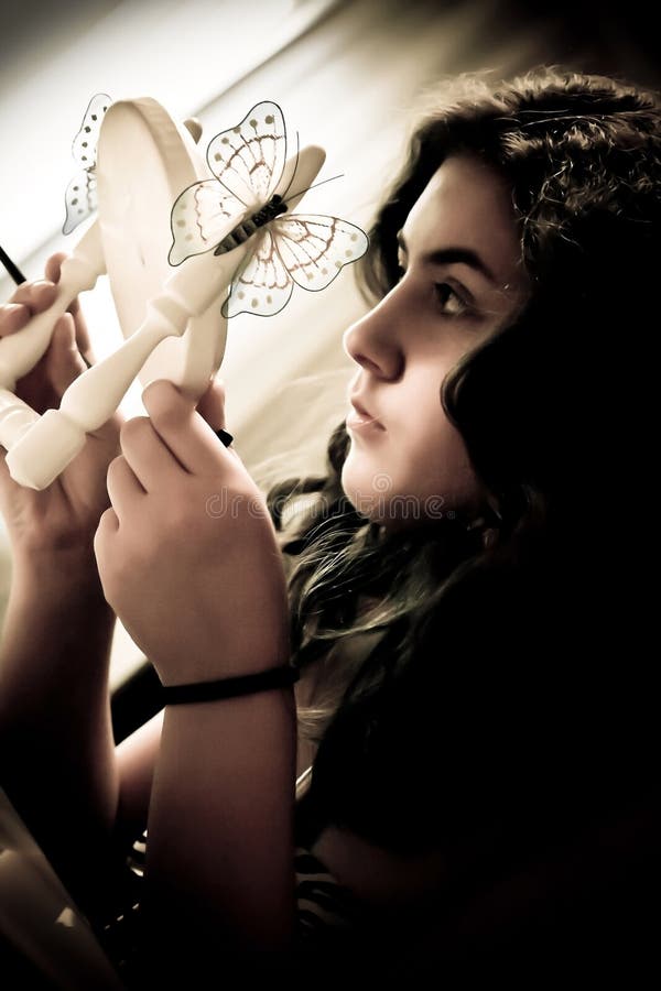 Mirror gazing stock photo. Image of decor, cosmetics - 18618992