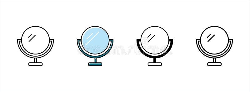 Mirror Glass Icon Set. Mirror Makeup Vector Icons Set Stock Vector ...