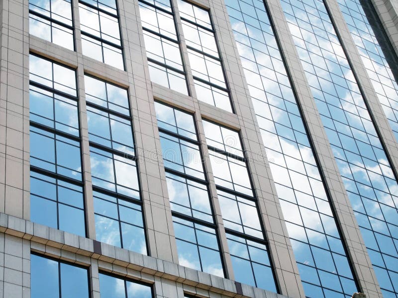 Mirror glass wall stock image. Image of reflecting, clouds - 20915347