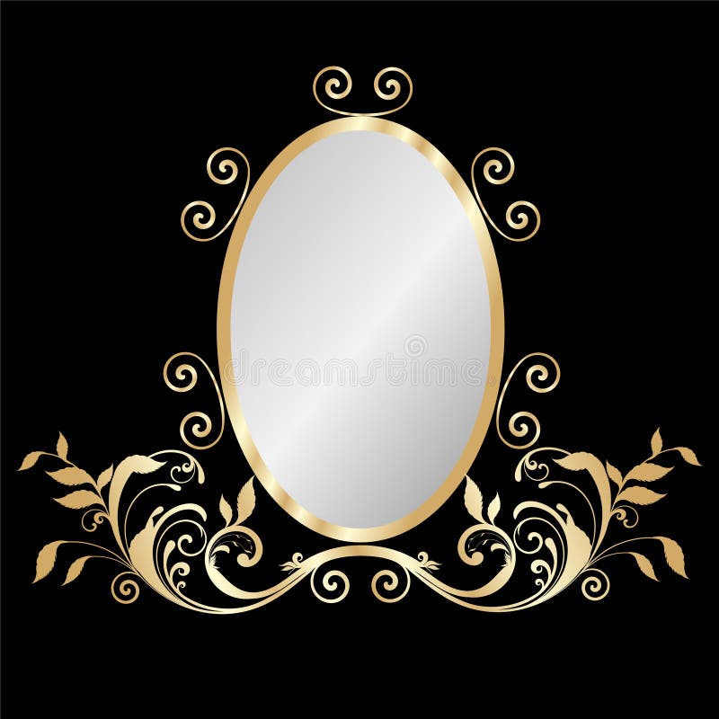 Sketch of Large Mirror on a Dressing-table Stock Vector - Illustration ...