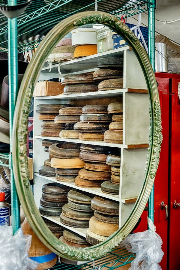 Mirror in the Hat Factory stock photo. Image of cabinet - 352883886