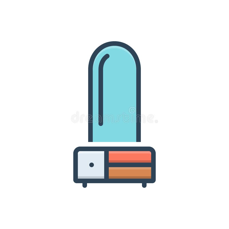 Color Illustration Icon for Mirror, Glasswork and Reflects Stock ...