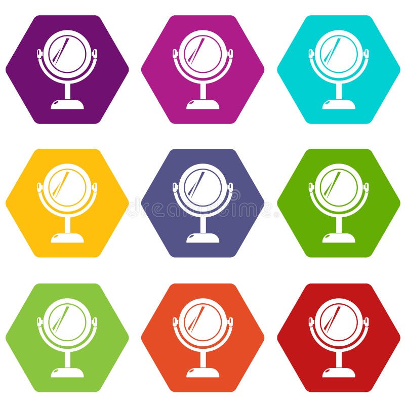 Mirror icons set 9 stock illustration. Illustration of icon - 125285202