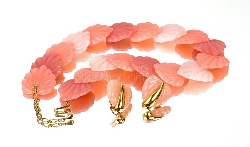 Mirror Image Pink Shell Necklace Stock Photo - Image of link, colorful ...