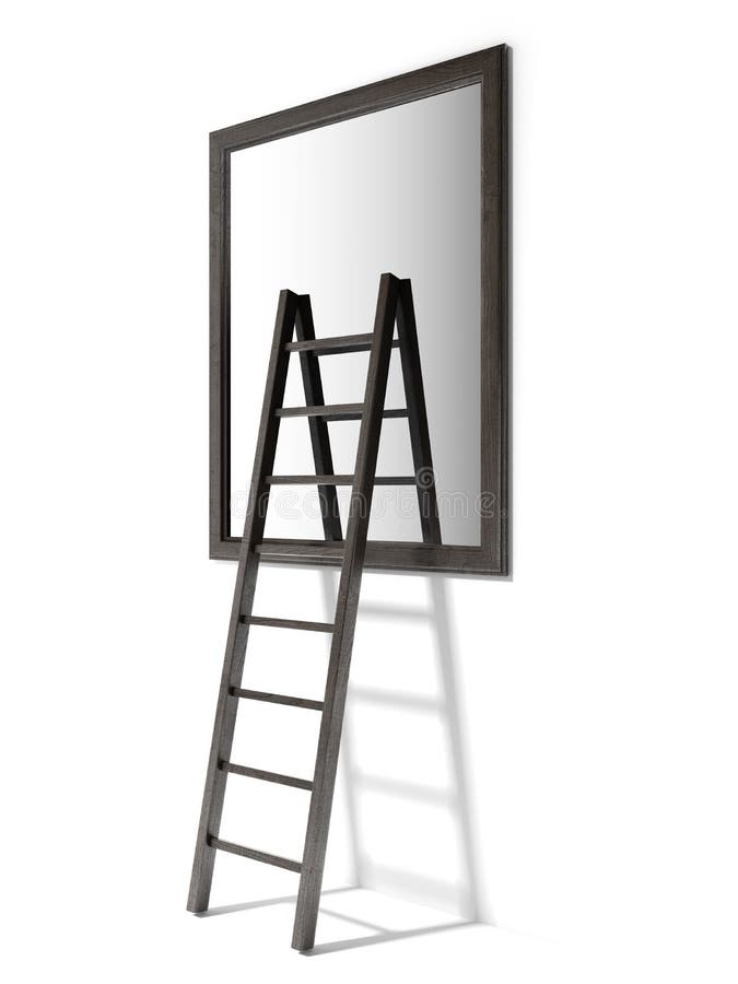 Mirror and Ladder stock illustration. Illustration of descriptive ...