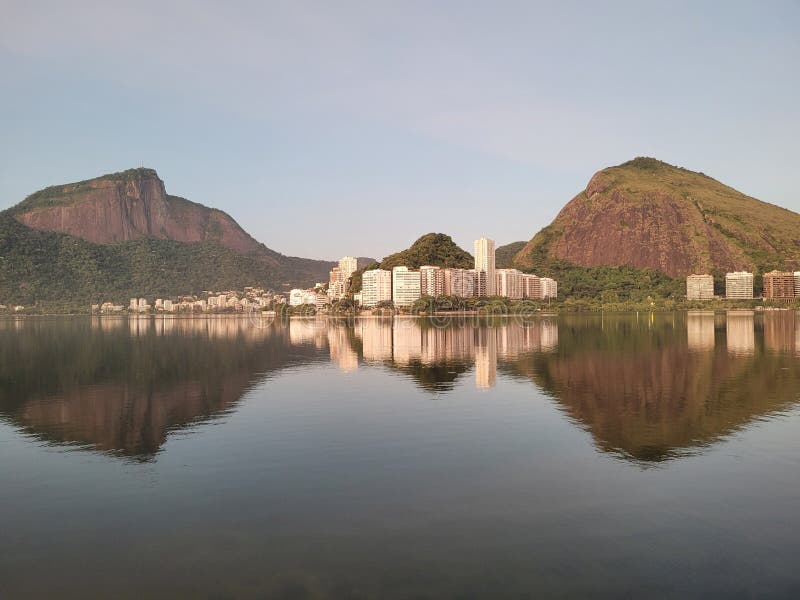 Mirror on Lagoa Rodrigo De Freitas, Rio De Janeiro Stock Image - Image ...