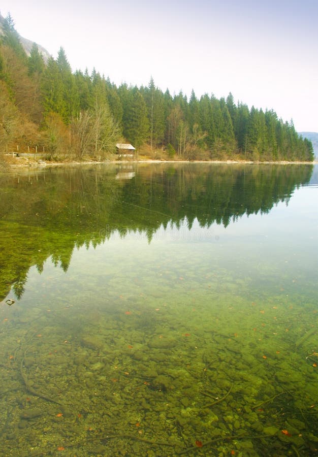 Mirror lake in alps stock image. Image of fall, cloud - 13259553
