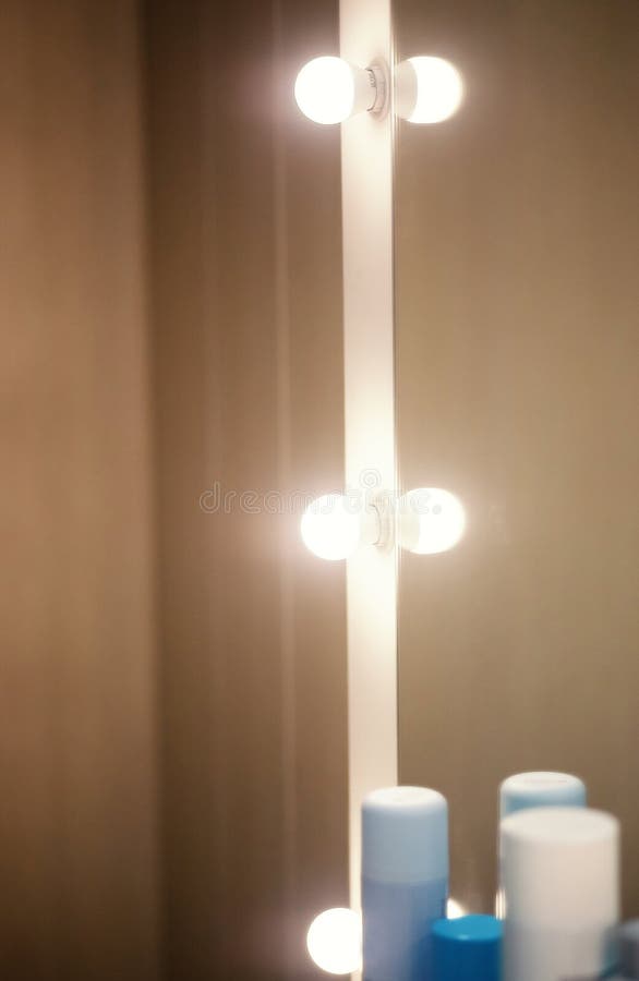 Mirror with lights stock photo. Image of bathroom, glass - 76405350