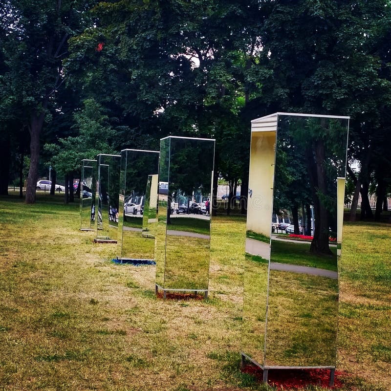 Mirror stock photo. Image of city, summer, park, green - 113252512