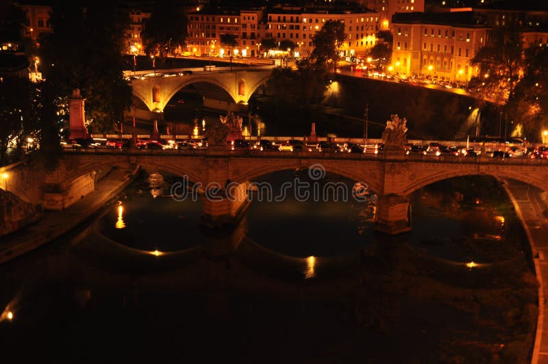 Mirror of the Night in Rome Stock Image - Image of place, historical ...