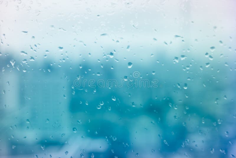 Mirror with Rain Drops in City Aqua Blue Tone Stock Photo - Image of ...