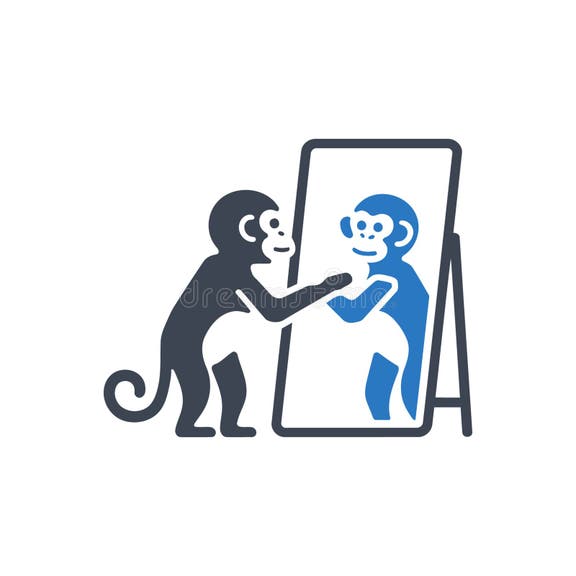 Mirror Recognition Icon stock illustration. Illustration of primate - 376290826