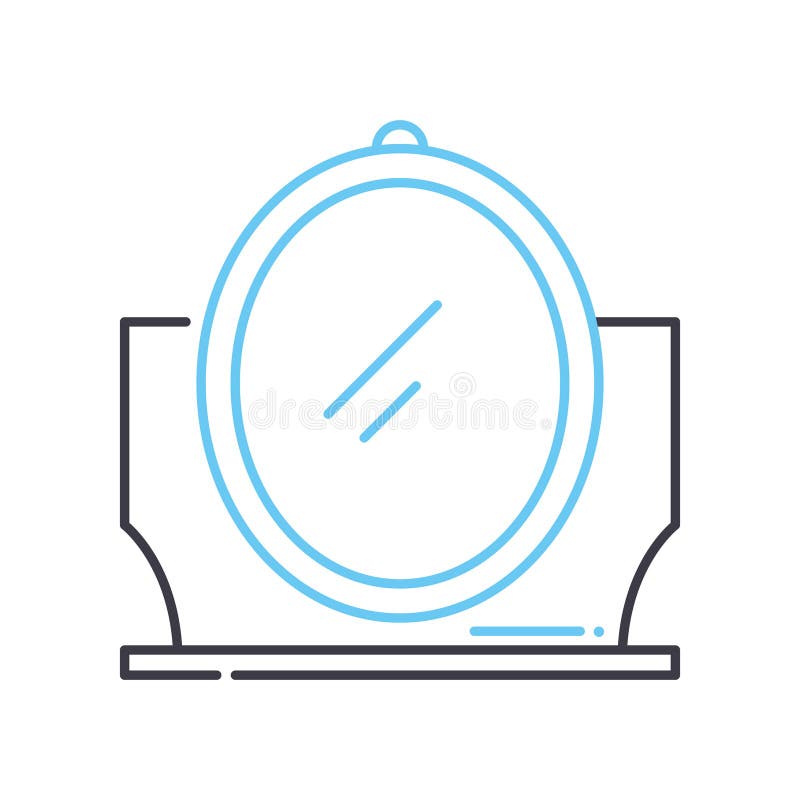 Mirror Reflect Line Icon, Outline Symbol, Vector Illustration, Concept ...