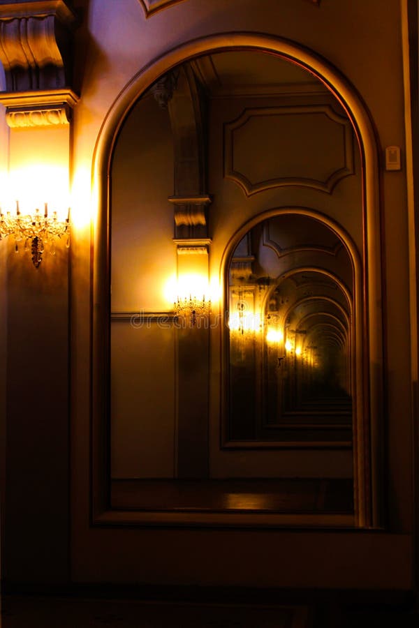 Living Room Reflected On A Mirror Stock Photo - Image of home, comfy ...