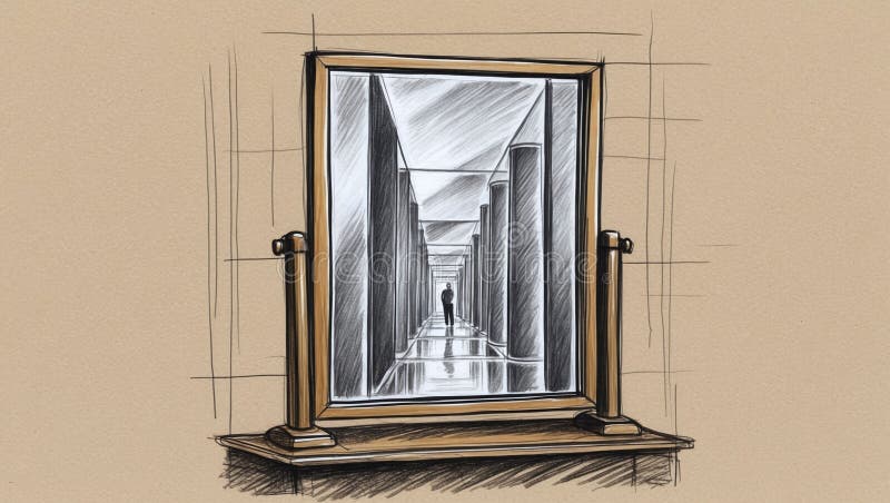 Mirror Reflecting Alternate Reality Symbolizing Parallel Universes ...