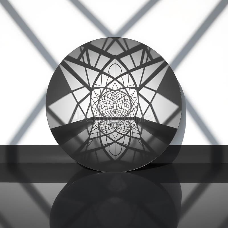 A Mirror Reflecting an Intricate Geometric Pattern Created by Shadow ...