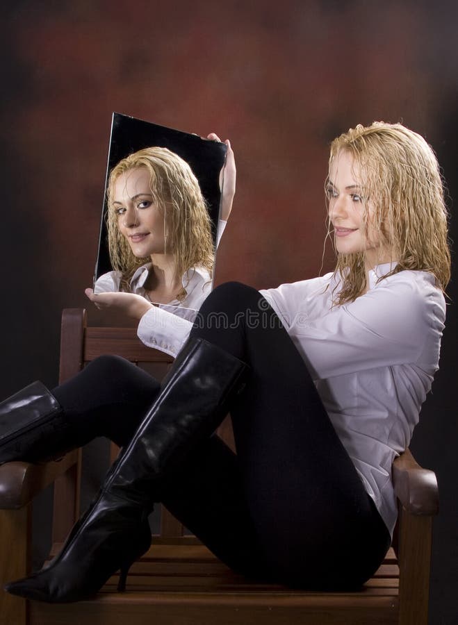 Mirror reflection stock image. Image of expression, good - 8479819
