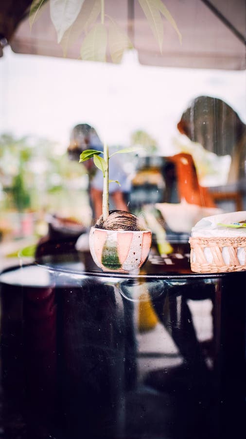 Mirror reflection in cafe stock image. Image of background - 120978229